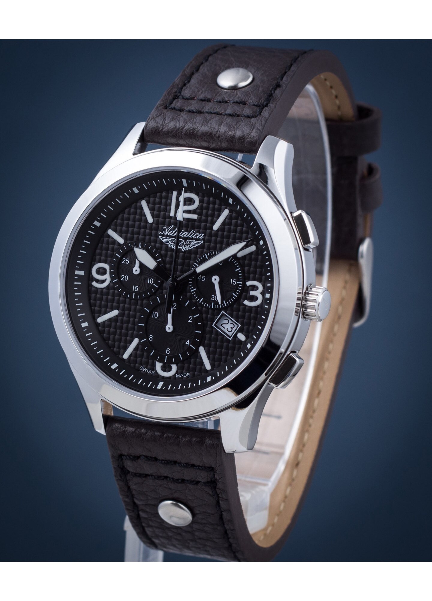 Ceas barbatesc, Adriatica, Inox, Quartz, Negru - eMAG.ro