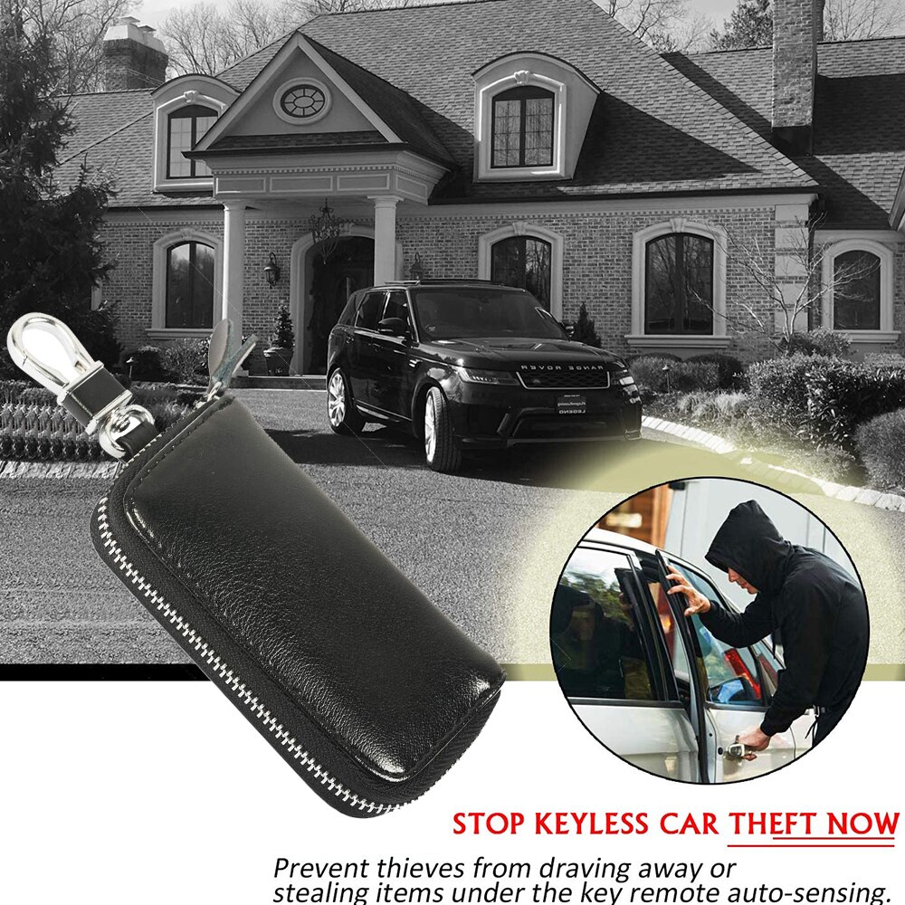 Husa protectie cheie auto, Piele naturala, Negru - eMAG.ro