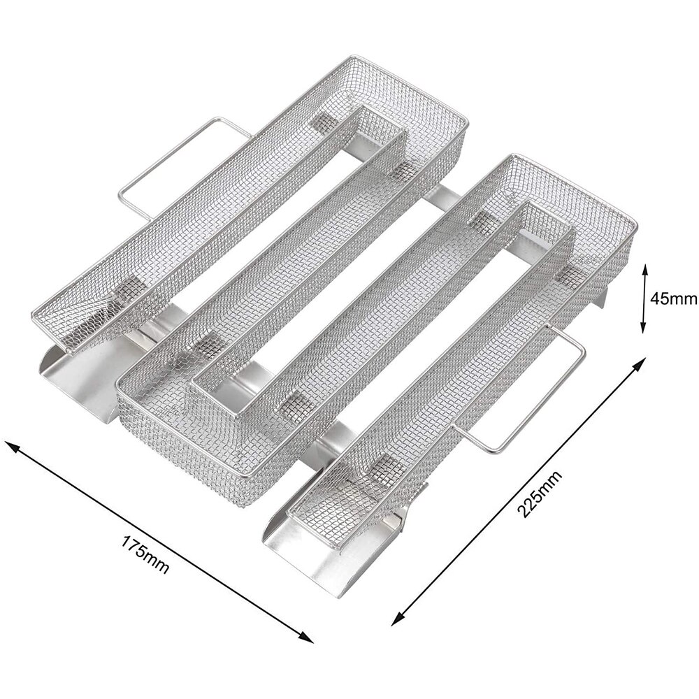 Generator de fum pentru gratar, Inox, 22.5 x 22.5 x 4.5 cm, Argintiu ...