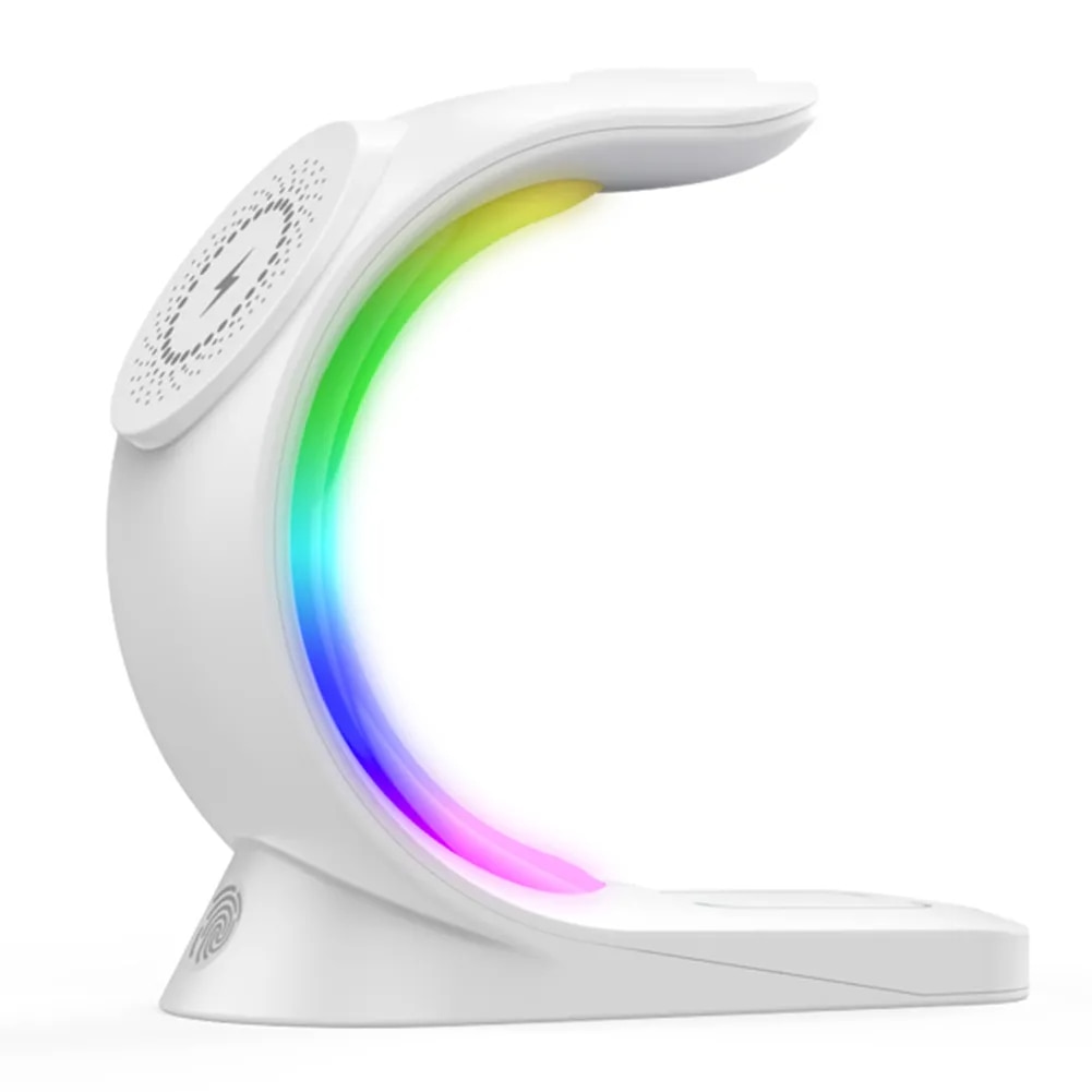 Безжично зарядно устройство 3 в 1 с VENTLEX RGB светлини, тип зарядна ...