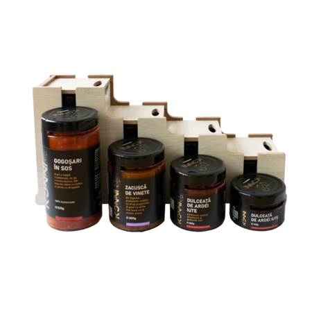 Gogosari in sos 520g, zacusca de vinete 350g, dulceata de ardei iute 140g si 260g - eMAG.ro