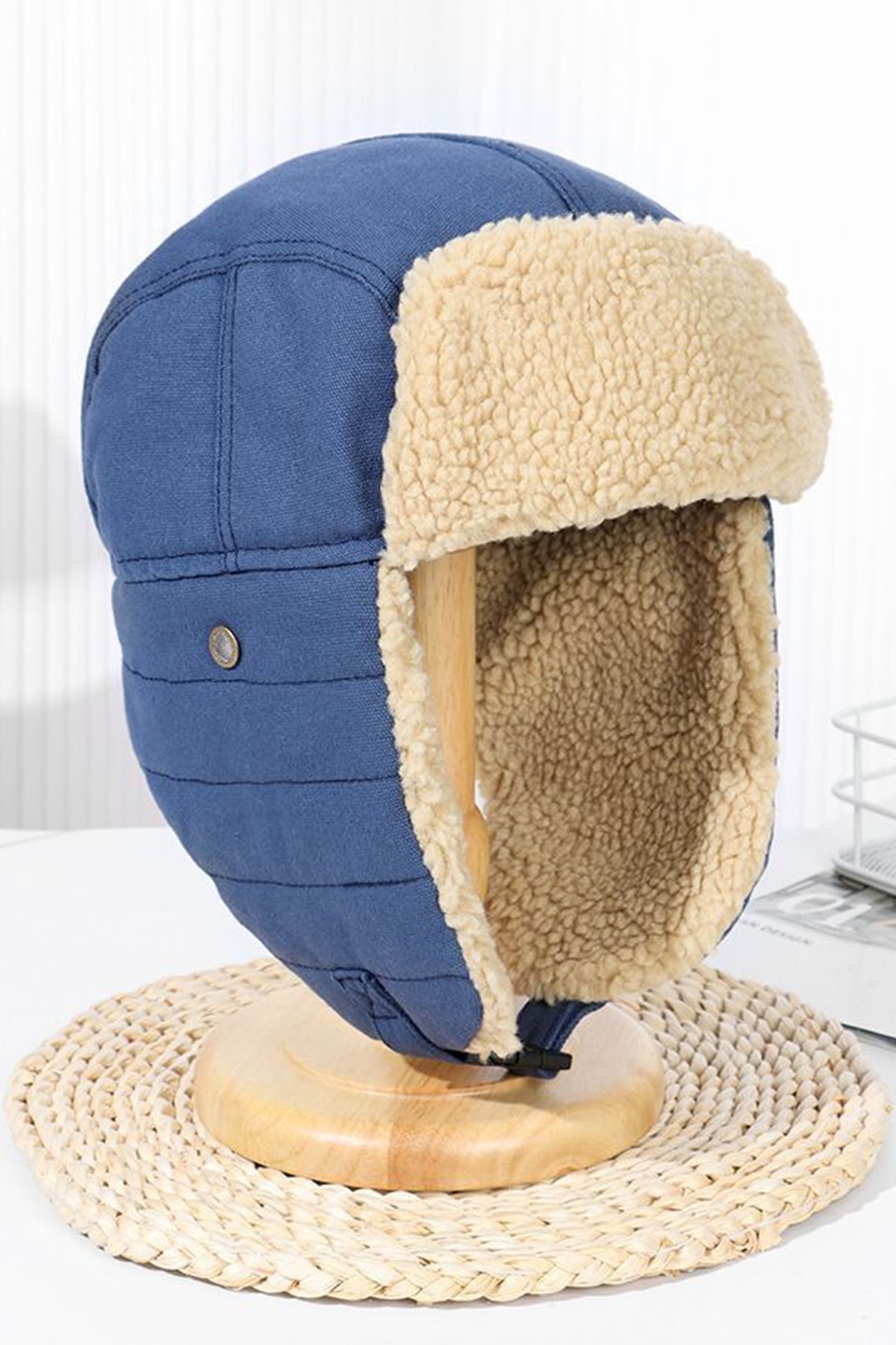 Caciula de barbati, prindere in doua moduri, reglabila, model cu urechi ...