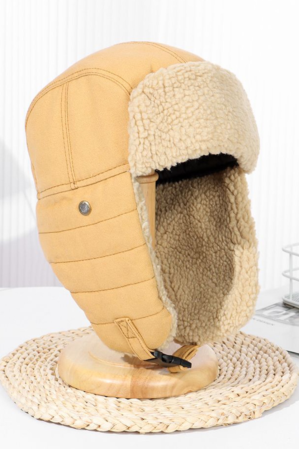 Caciula de barbati, prindere in doua moduri, reglabila, model cu urechi ...