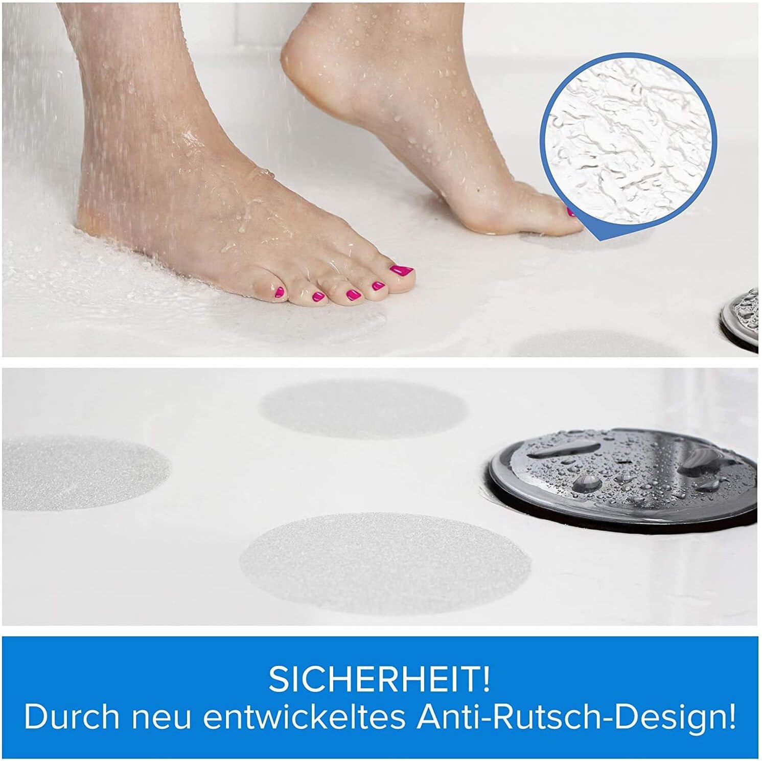 Set 24 Benzi Anti Alunecare, Aisdelu®, rotunditate, 2 x 20 cm, 1 bucati ...