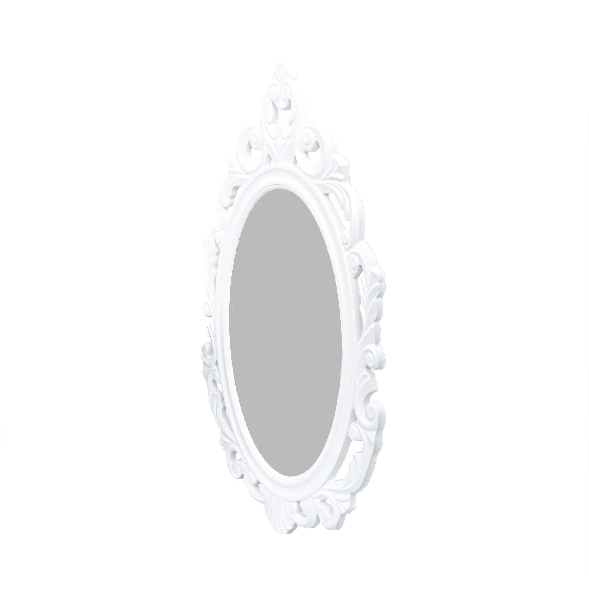 Oglinda ovala, din lemn, culoare alb, 60x38, 5 cm, B.S.P. / SL085 - eMAG.ro