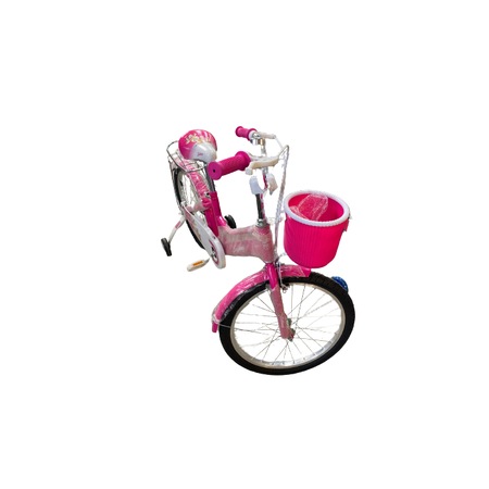 Bicicleta RDB 20 inch cu roti ajutatoare, frane, cosulet, Roz - eMAG.ro