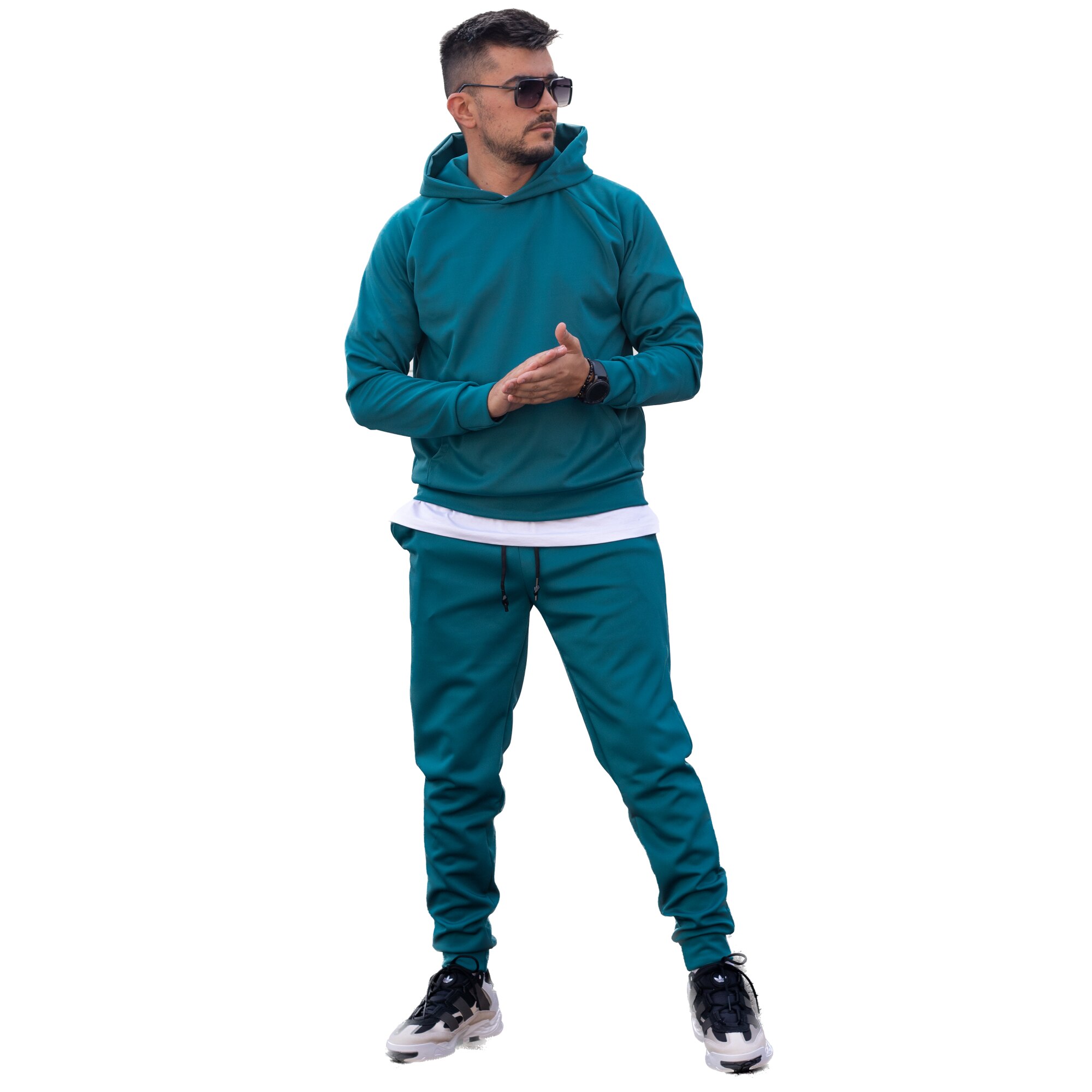 Trening barbatesc cu marsupiu Exclusive Brooklin, Silon, XXL, Turcoaz ...