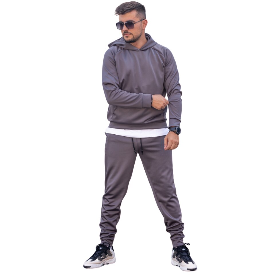 Trening barbatesc cu marsupiu Exclusive Brooklin, Silon, M, Gri - eMAG.ro