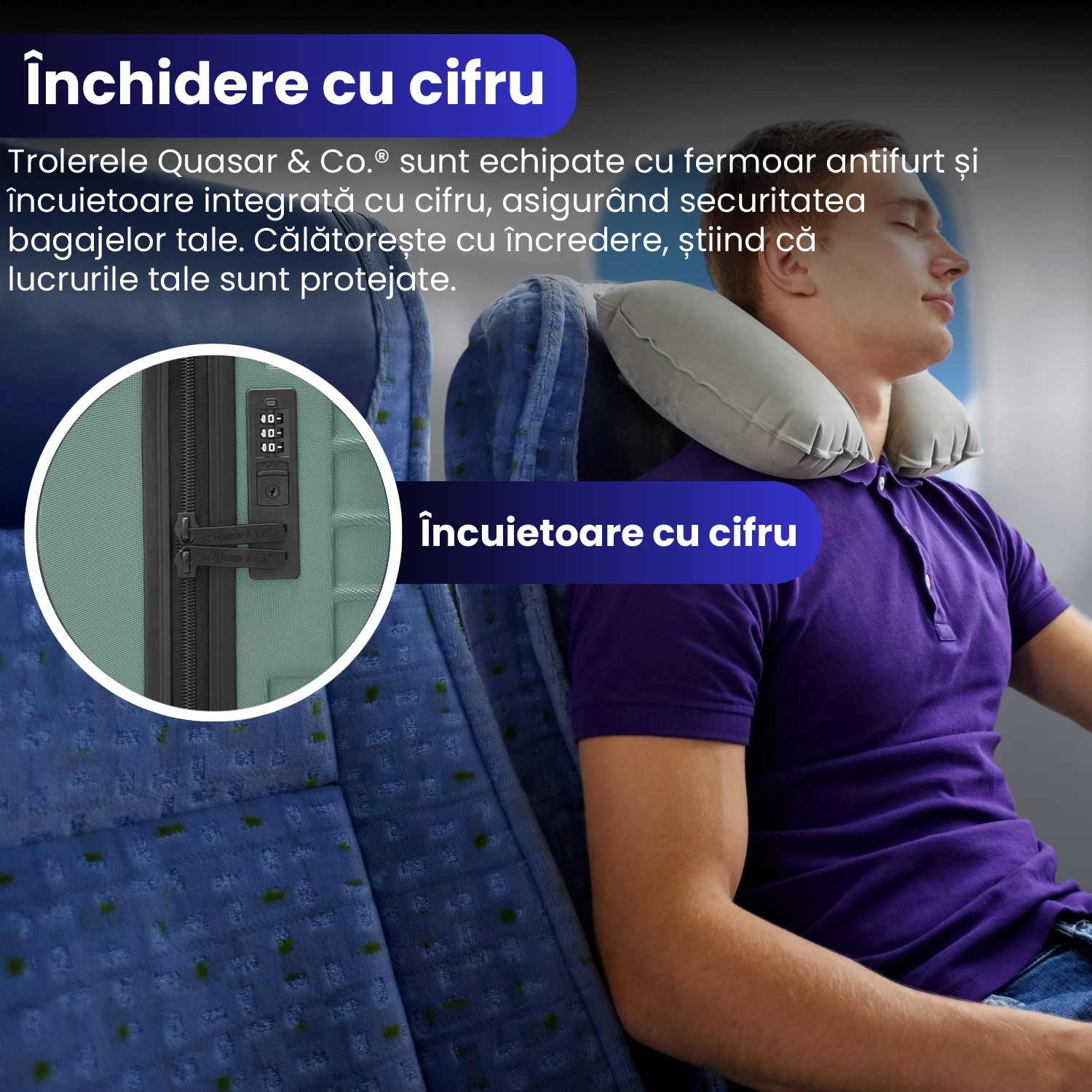 Set 2 trolere cabina, Quasar & Co.®, 40x30x20 cm cu roti detasabile si ...