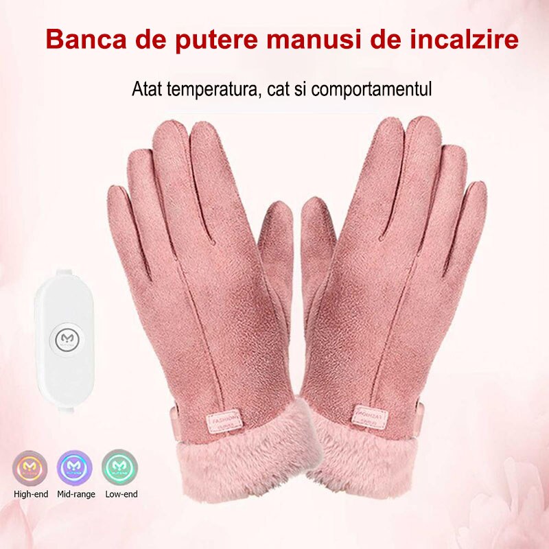 Manusi electrice incalzire, Vinil, 3 Trepte caldura, Roz - eMAG.ro