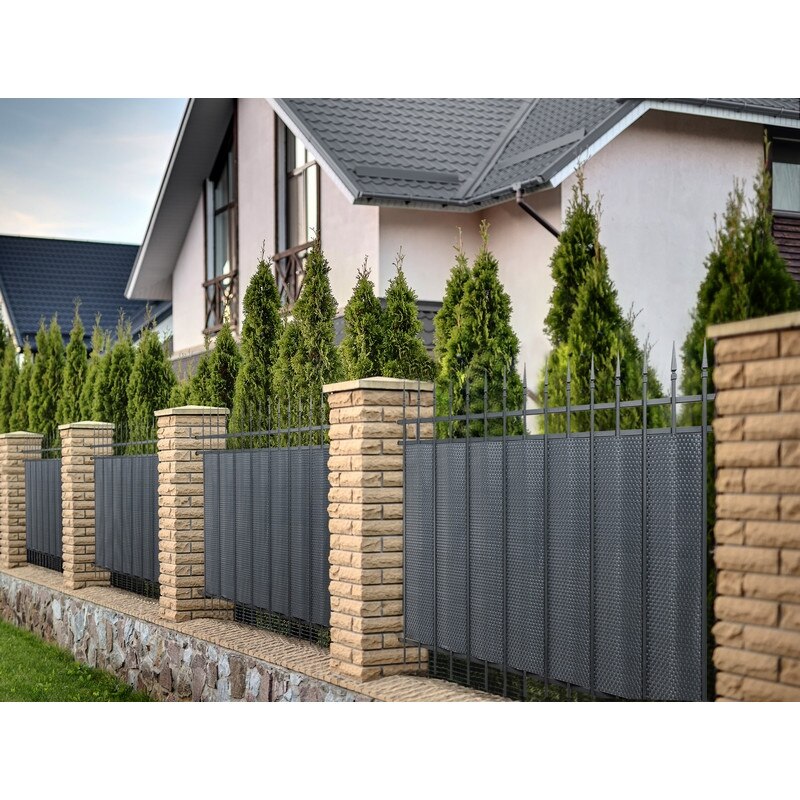 Paravan intimitate, opacizare gard, Rattan Tehnic, antracit, 1 x 2m ...