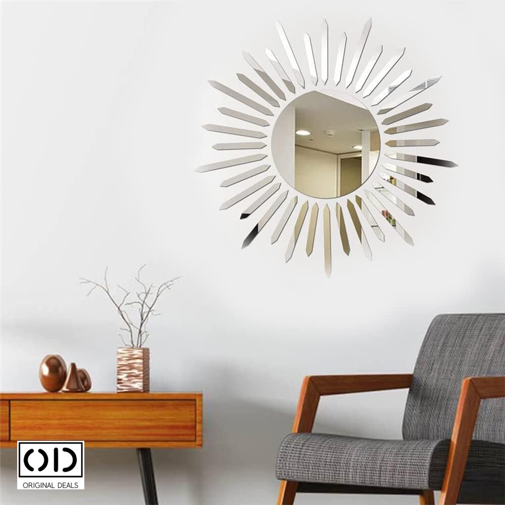 Oglinda Autoadeziva pentru Decor si Design Interior, Model Soare cu ...