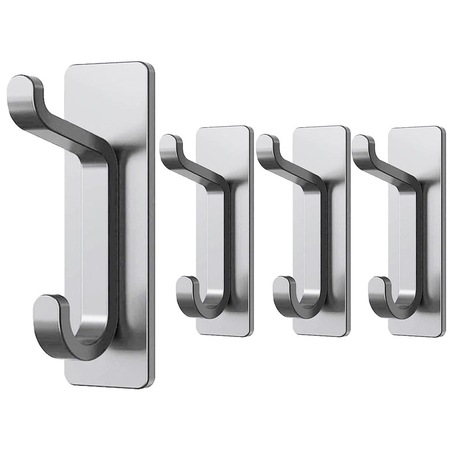 Set 4 Carlige tip Cuier de Baie, Inox, 8cm, Argintiu - eMAG.ro