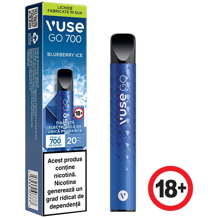 Tigara electronica Vuse GO 700 Blueberry Ice 20mg/ml - eMAG.ro