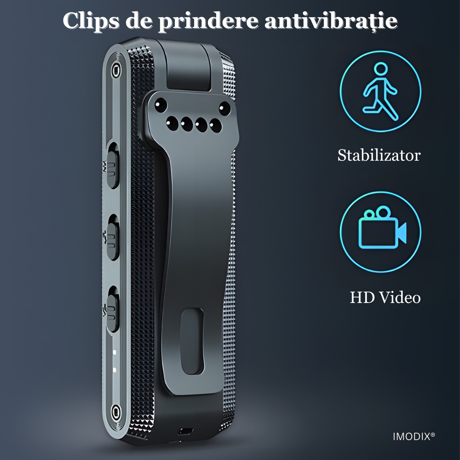 Mini Camera Video Portabila, IMODIX®, Rezolutie 1080p HD, Rotire 180 ...