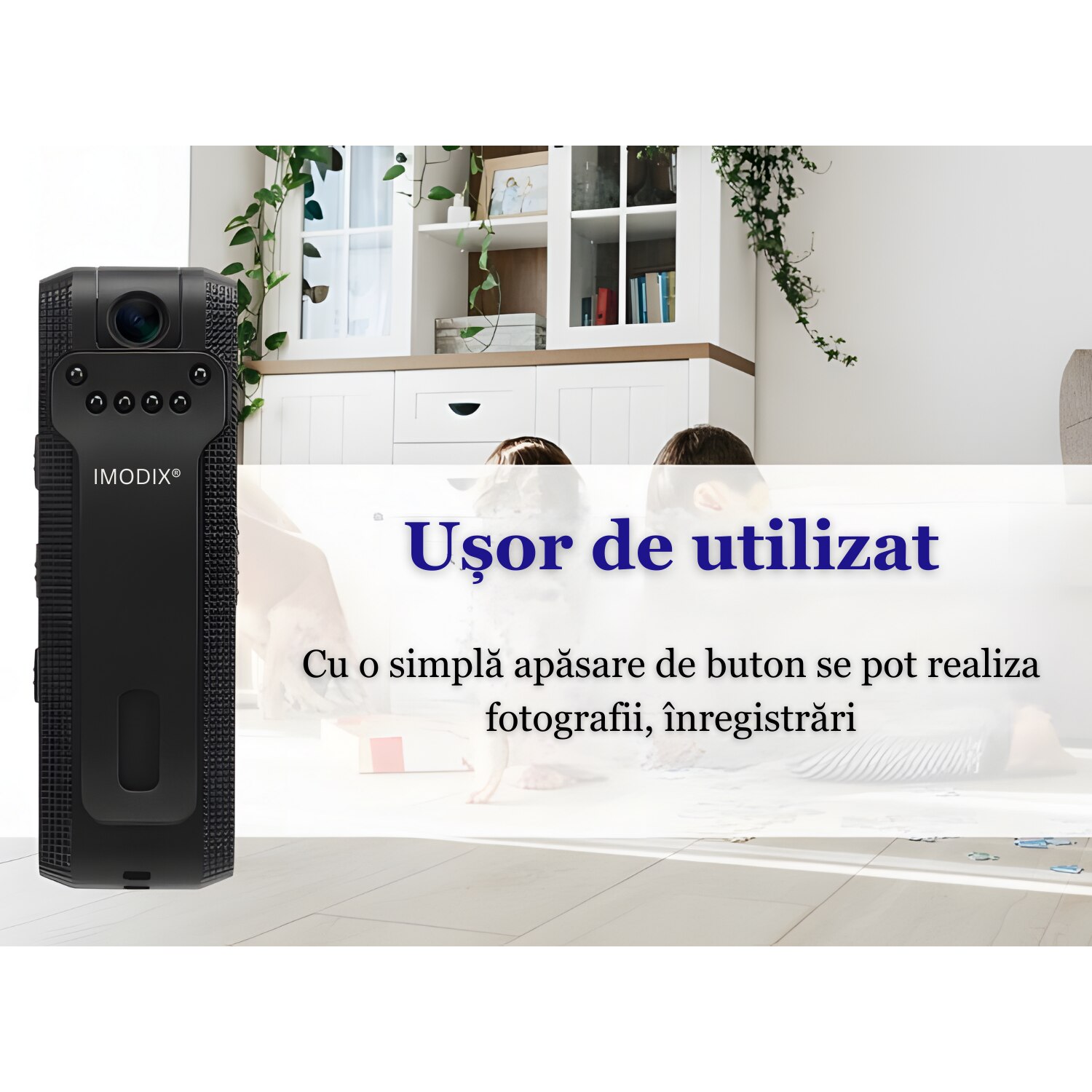 Mini Camera Video Portabila, IMODIX®, Rezolutie 1080p HD, Rotire 180 ...