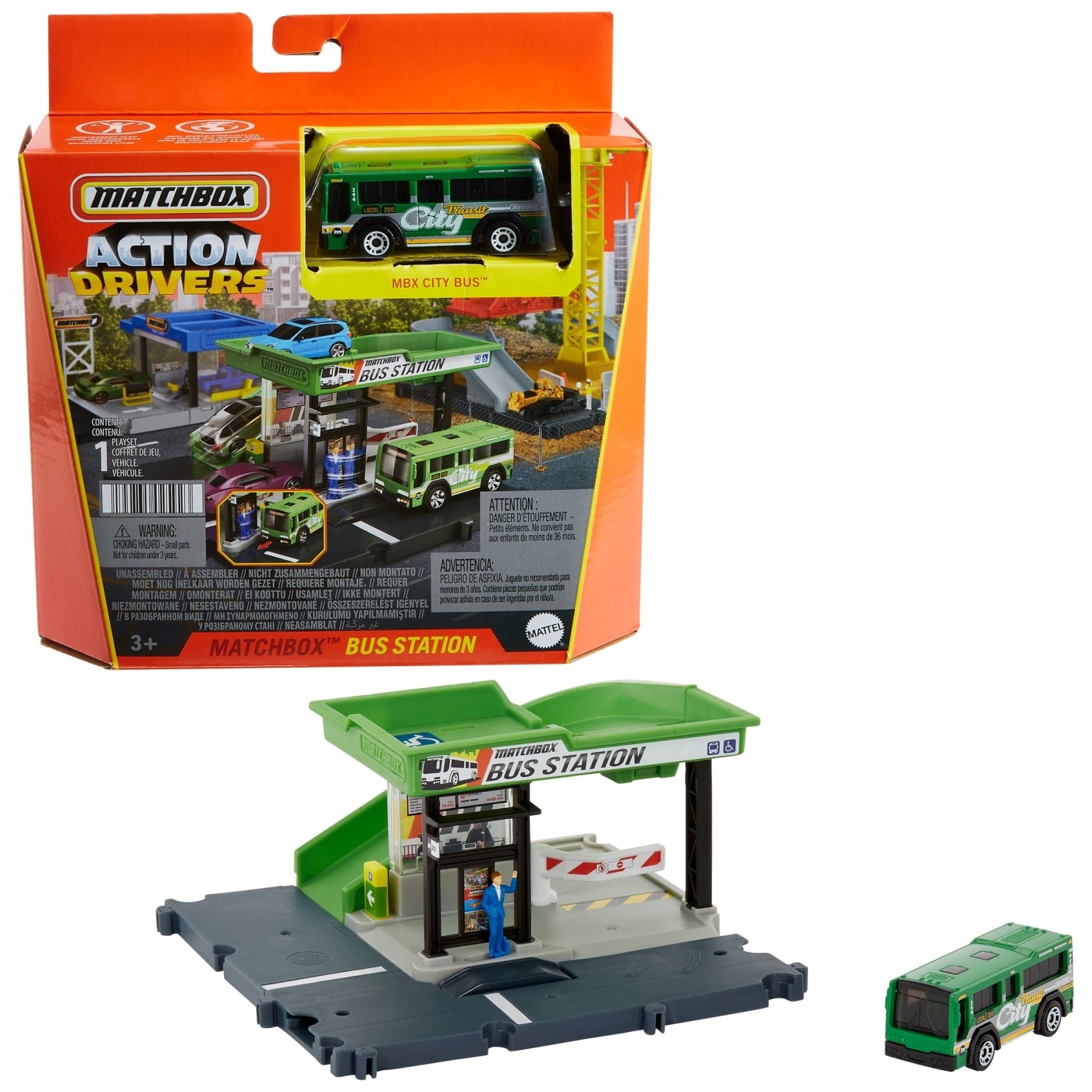 Комплект за игра Matchbox - Action Drivers, Bus Station - eMAG.bg