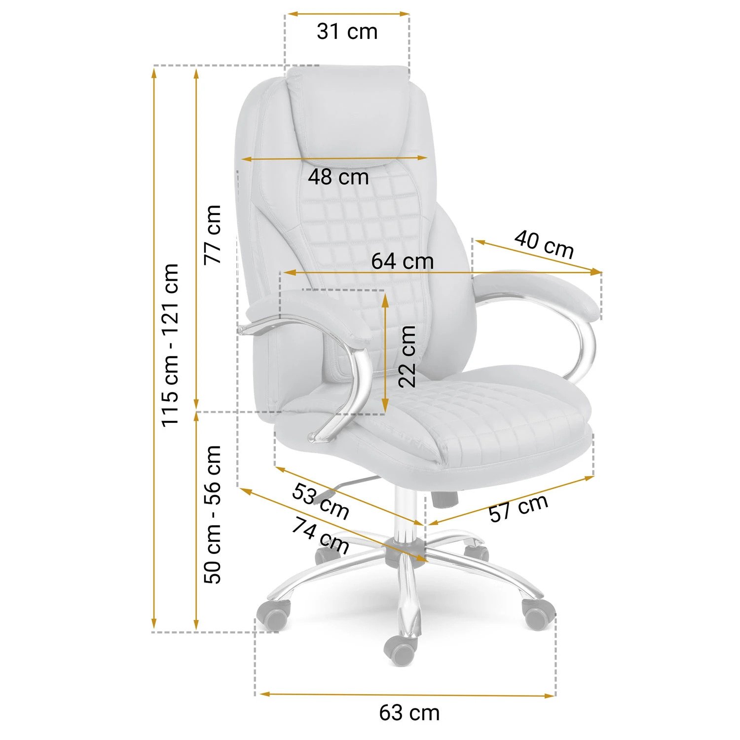 Scaun de birou, elegant, gri, cu cotiere si tetiera, roti din cauciuc ...