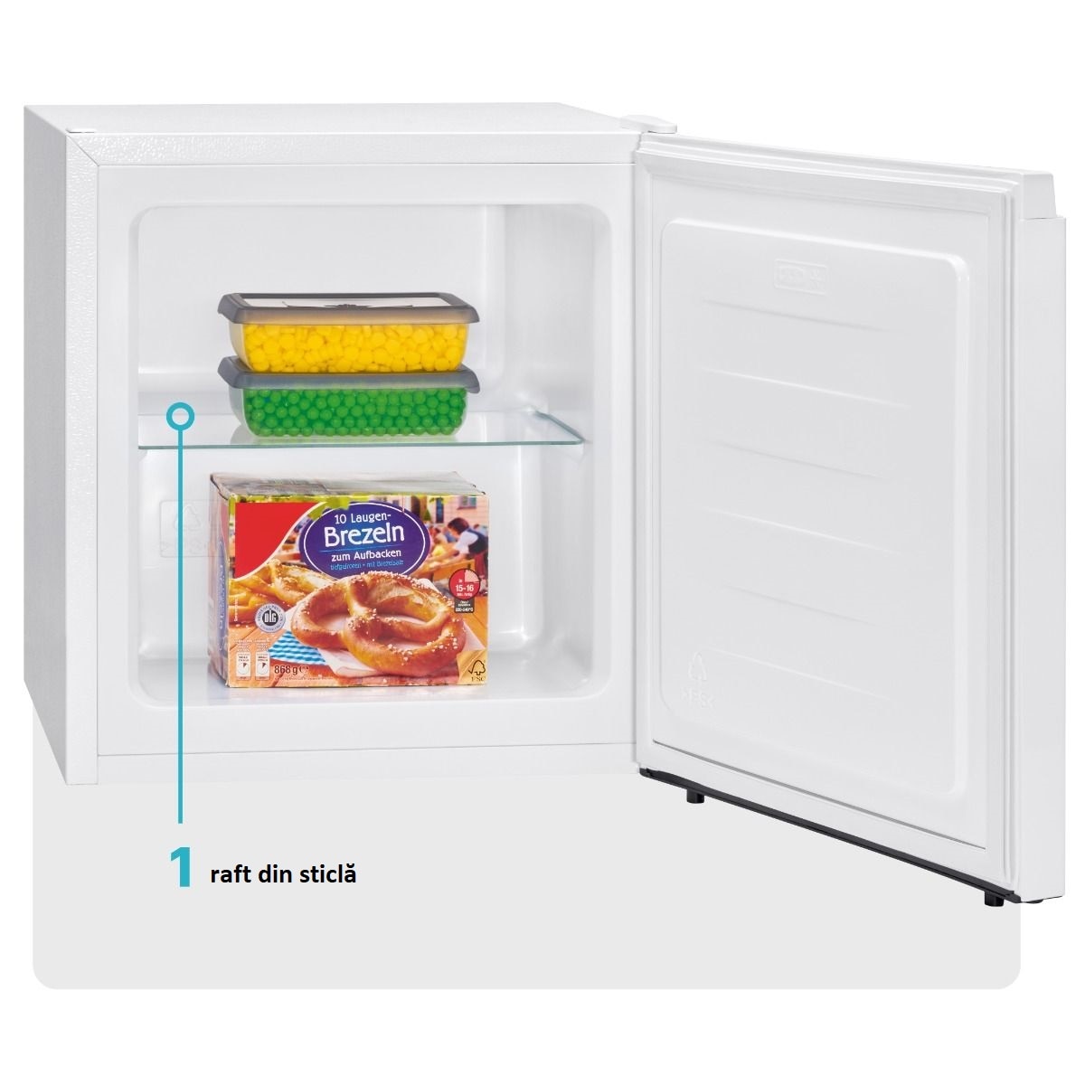 Мини фризер Bomann, GB 7246, капацитет 34 литра, H 50 см, обръщаща се врата, безшумен, подвижен ...