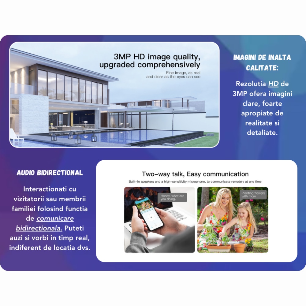 Camera Supraveghere video cu cartela SIM 4G Evolve-x®, Panou solar ...