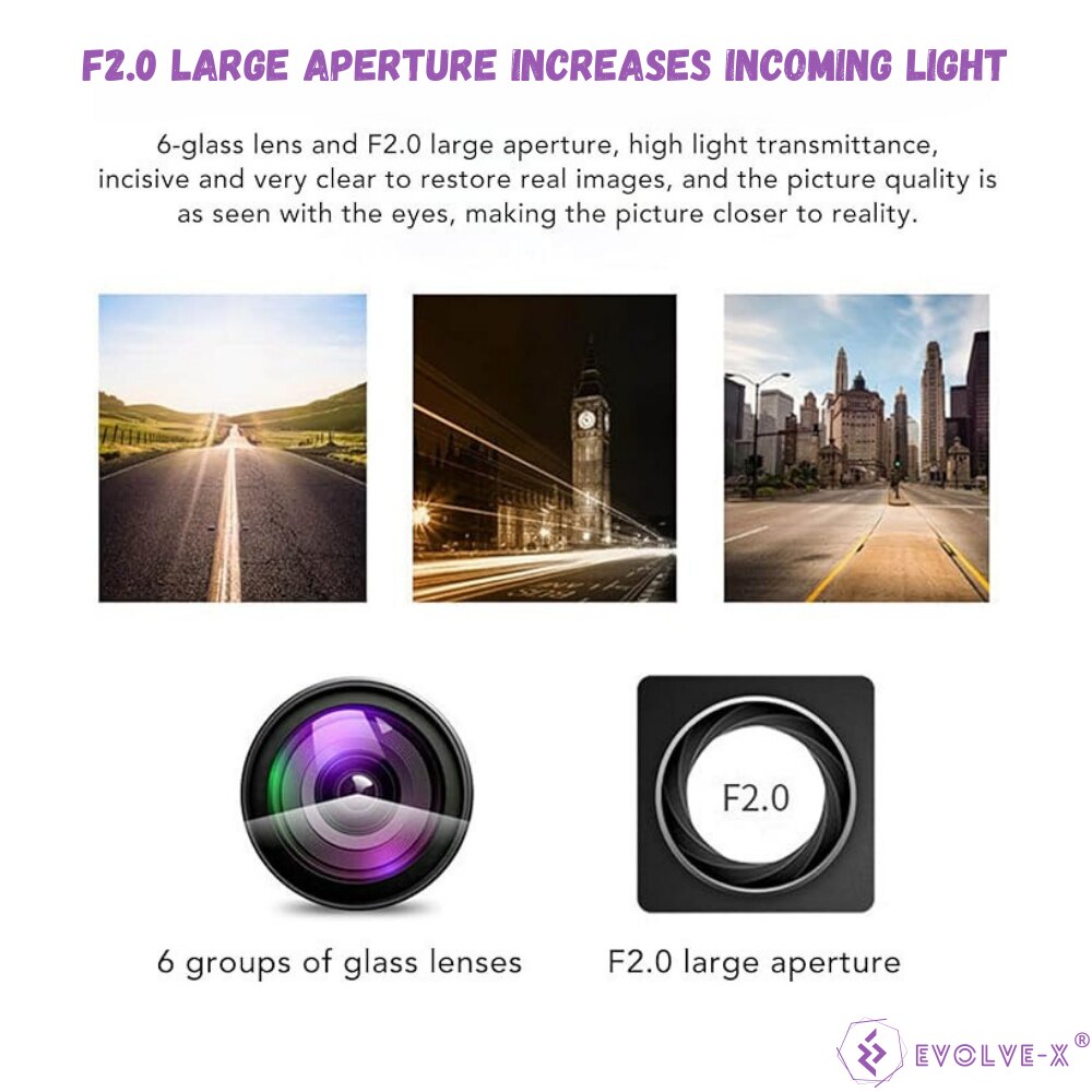 Camera tripla Auto DVR Evolve-x® 1080p, Display IPS 4 inch, Unghi de ...