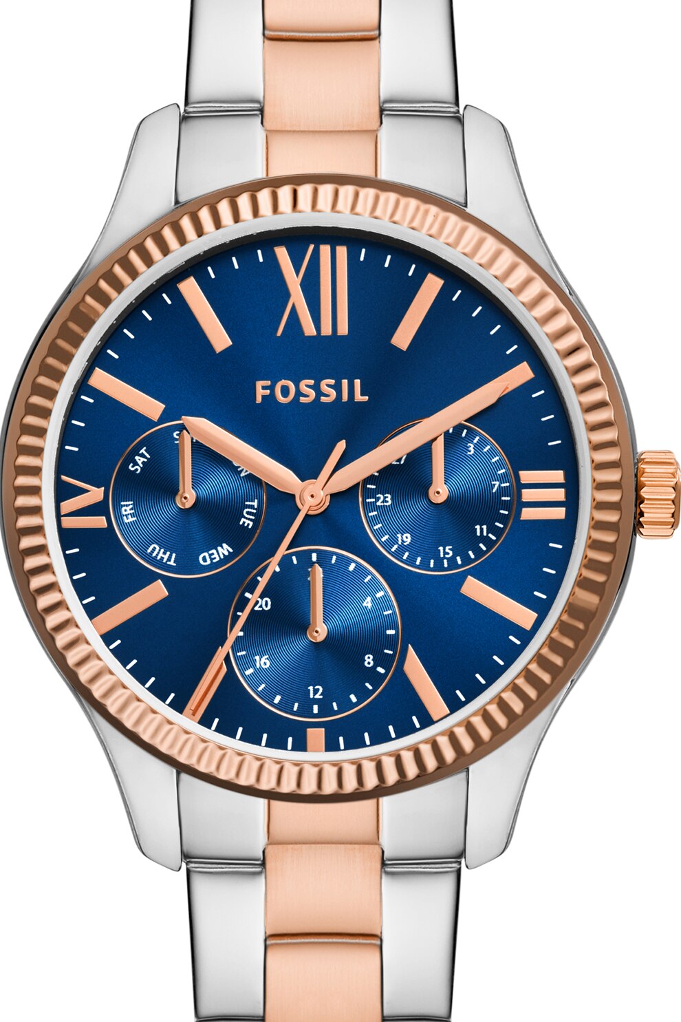Fossil, Set de ceasuri quartz de otel inoxidabil - 2 piese, Auriu rose ...