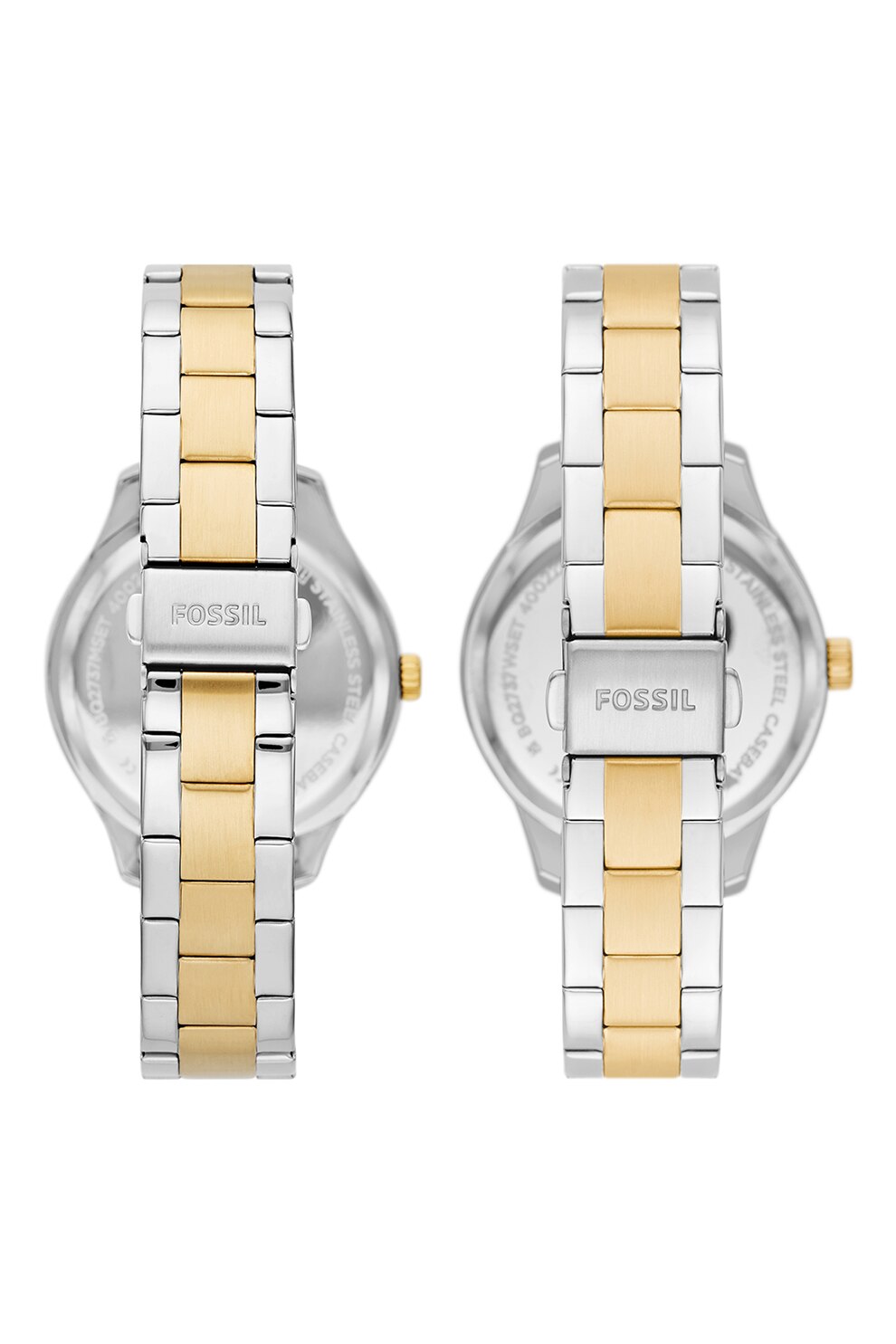 Fossil, Set de ceasuri quartz de otel inoxidabil - 2 piese, Argintiu ...
