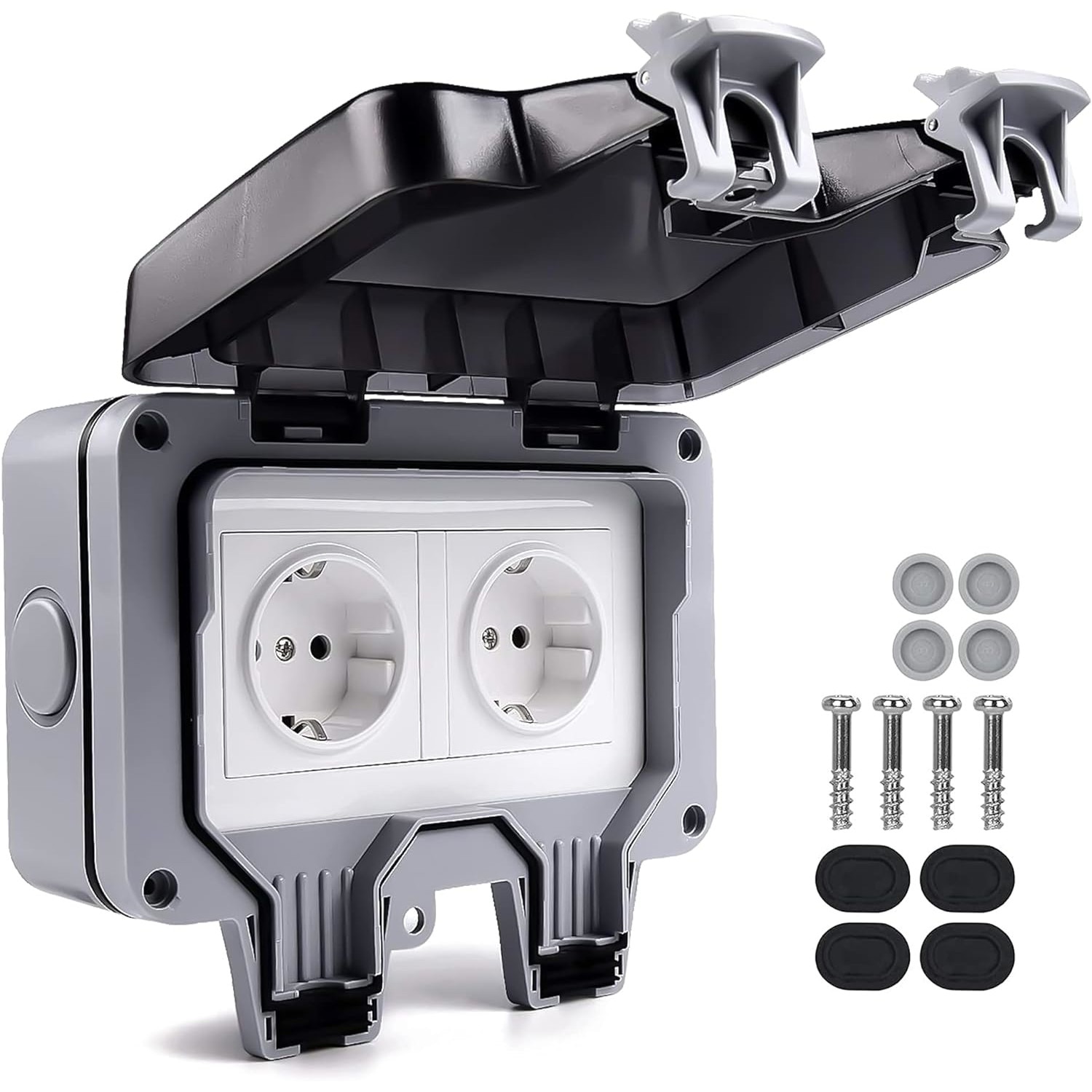 Priza exterioara impermeabila QttvbTna, IP66, ABS, 220-240V AC, 13A ...
