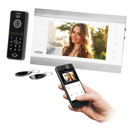 Set interfon video/telecomanda/chei, ORNO, Alb/Negru - eMAG.ro