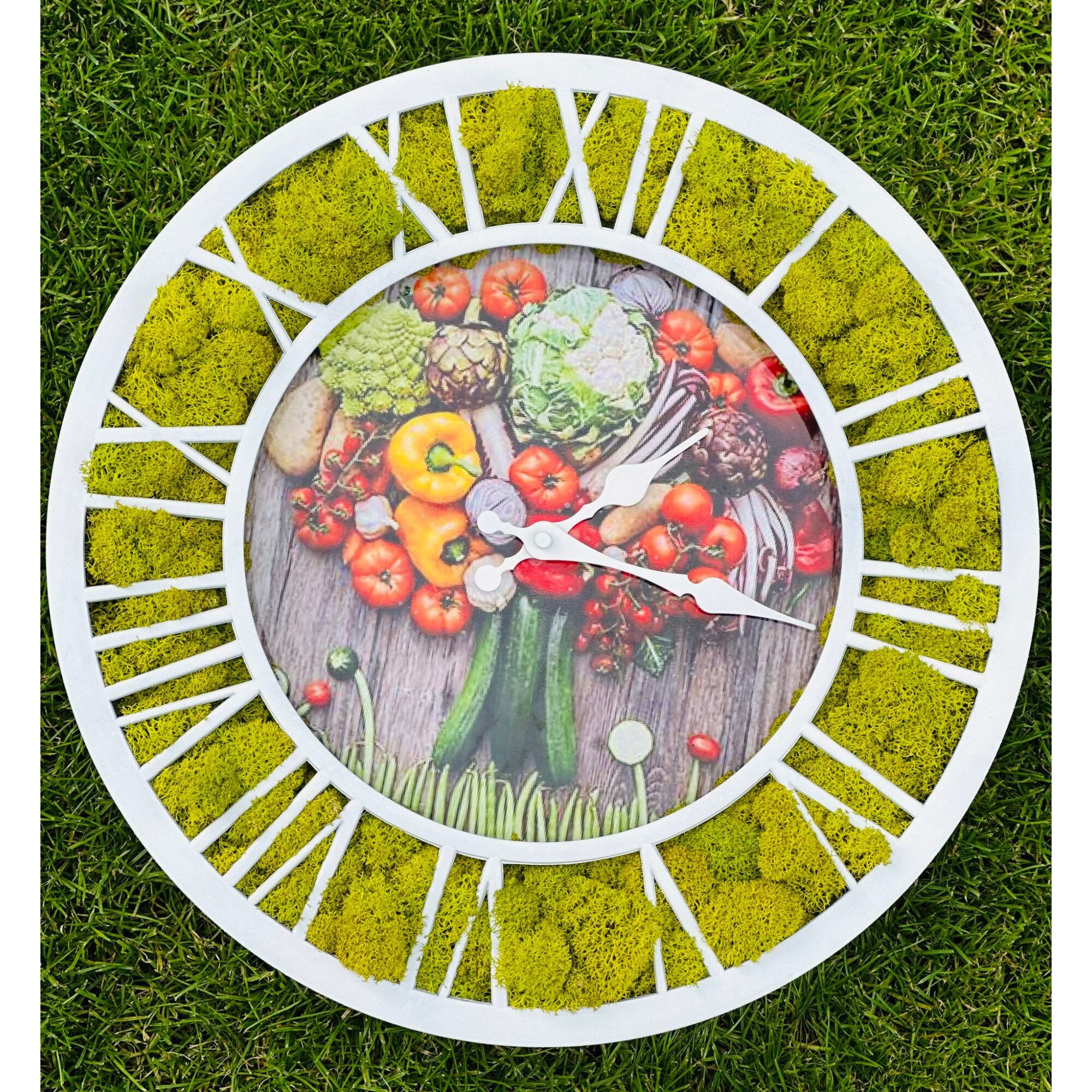 Ceas cu Licheni de 40 cm Bucatarie, Un timp incrustat in Culoare - eMAG.ro