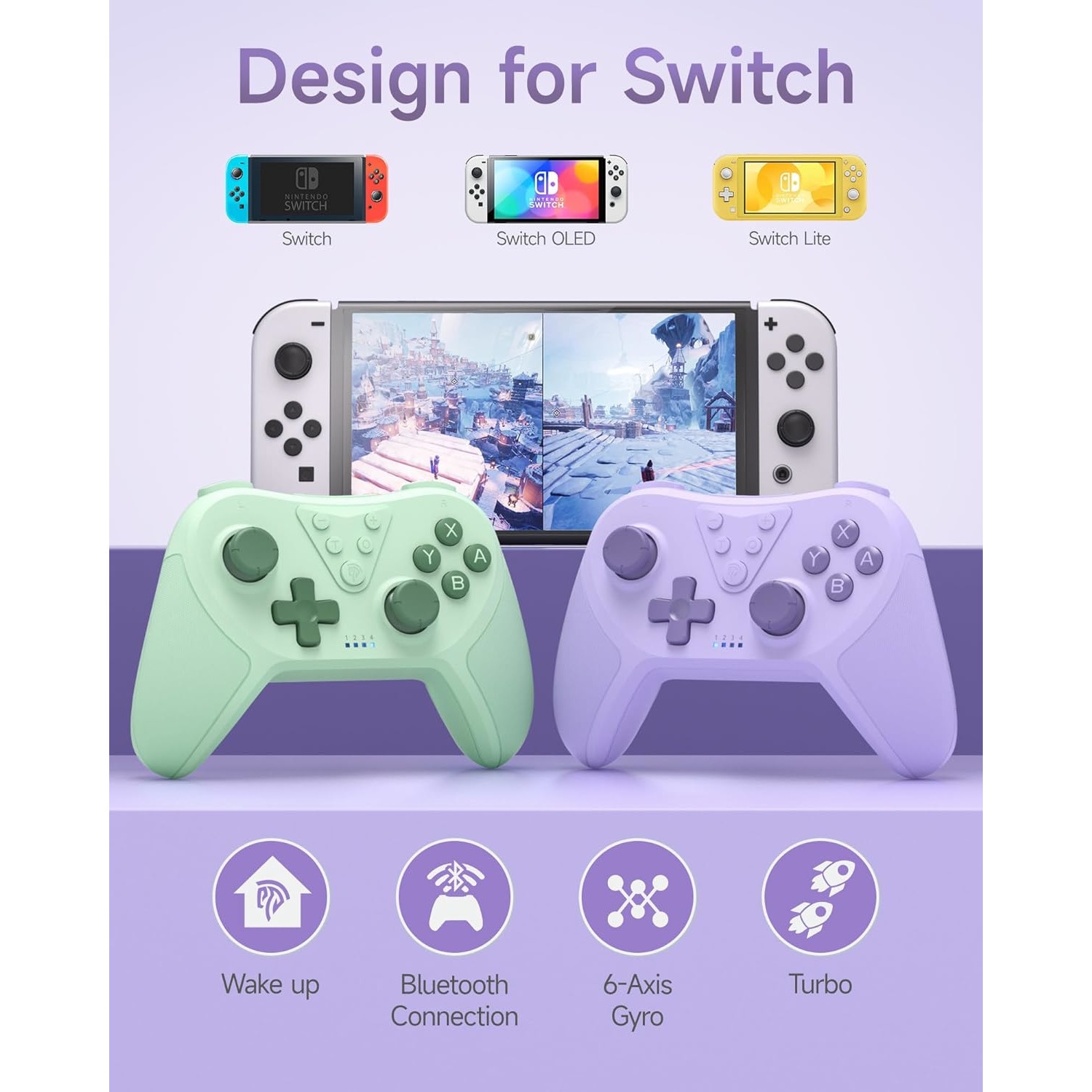 Gamepad, EasySMX, Wireless, Compatibil cu Nintendo Switch/Switch Lite/Switch OLED/Switch Pro ...