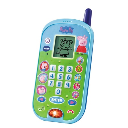 Telefon interactiv copii VTech, Peppa Pig, 7 jocuri, Sunete si lumini ...