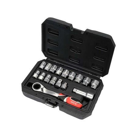 Set 17 capete cheie/maner, Yato, Otel, 1/2"/3/8" - eMAG.ro