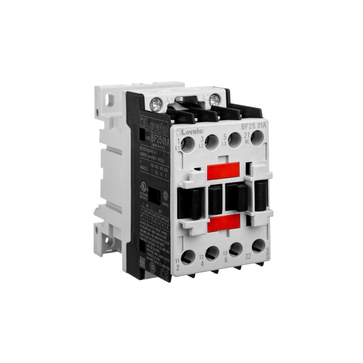 Contactor de putere, LOVATO Electric, 25A 3P 48V AC 0Z 1R, Negru/Gri ...