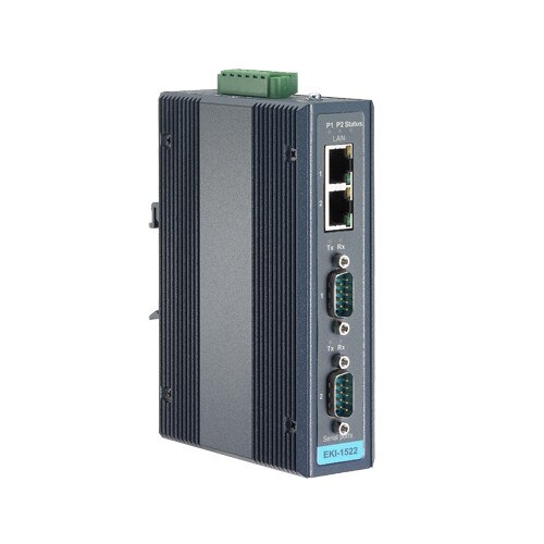 EKI-1522, Serial Device Server, 2-Port RS-232/422/485 Redundant Ethernet, Advantech, -10~600C ...