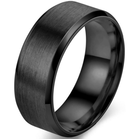 Inel barbati, Inox, Negru - eMAG.ro