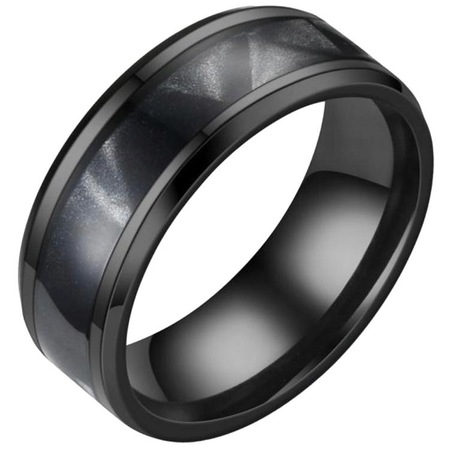 Inel barbati, Titan, 16 mm, Negru - eMAG.ro