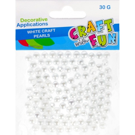 Perle decorative, Craft with Fun, 30g, Alb - eMAG.ro