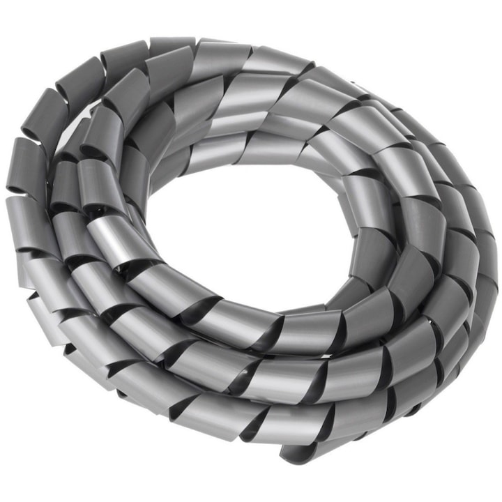 Organizator pentru cabluri, Maclean, Spirala, 3 m, Argintiu - eMAG.ro