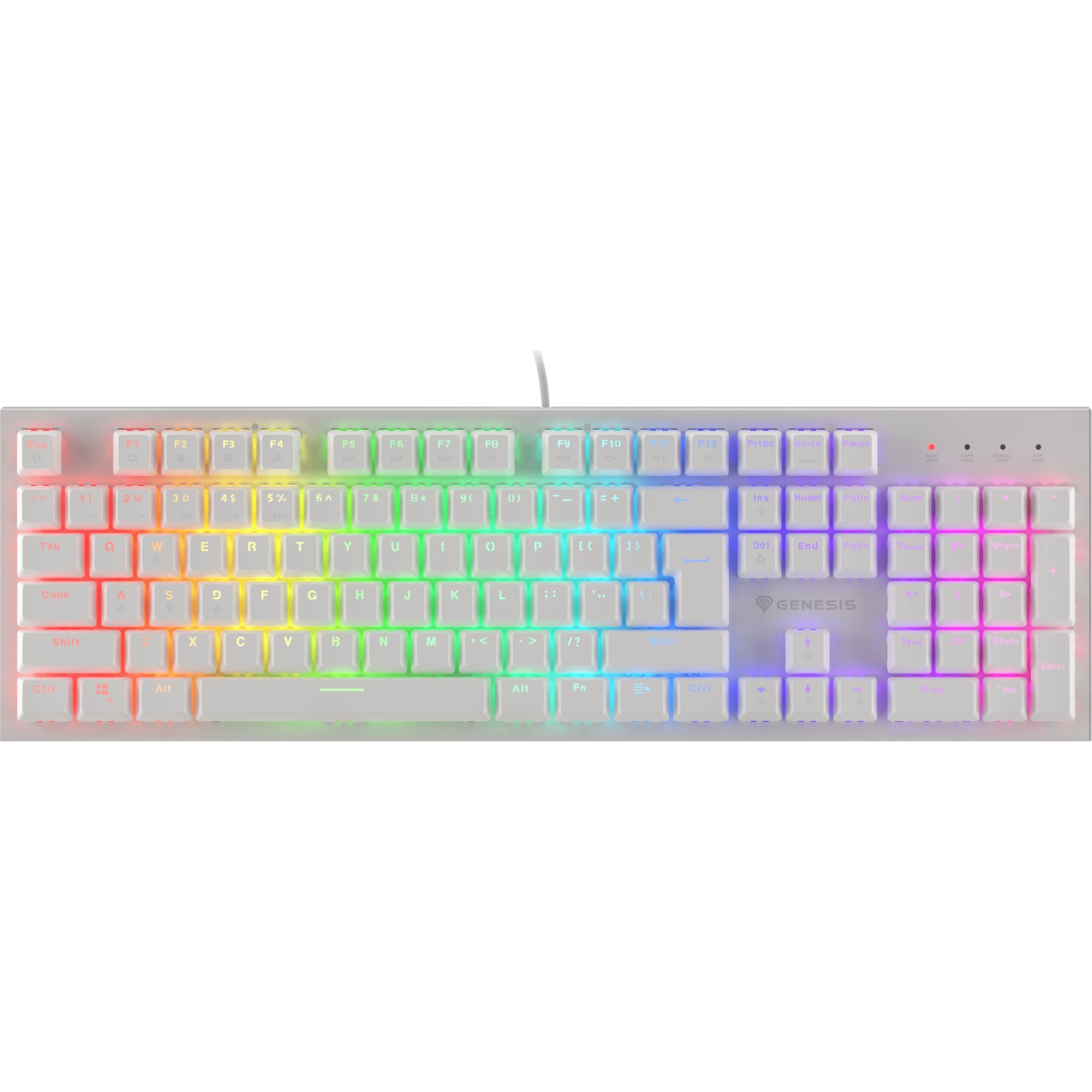 Tastatura gaming, Genesis, Iluminare RGB, Alb - eMAG.ro