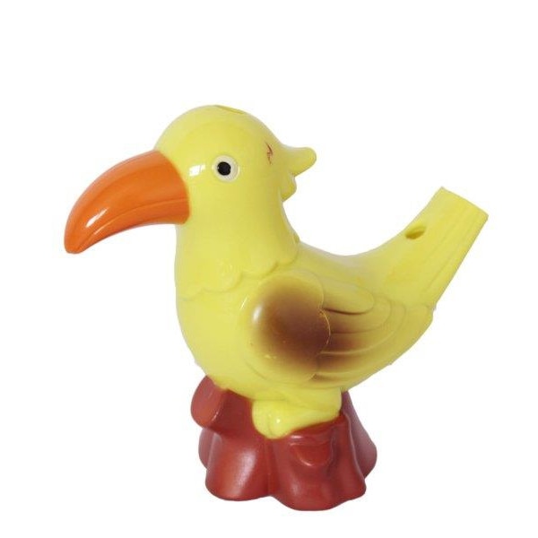 Fluier in forma de pasare, Askato, Plastic, Galben/Maro - eMAG.ro