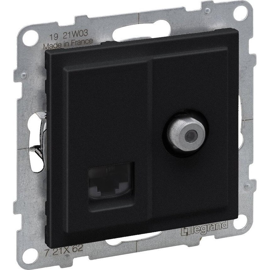 Priza TV, Legrand, Tip F, RJ45, Negru - eMAG.ro
