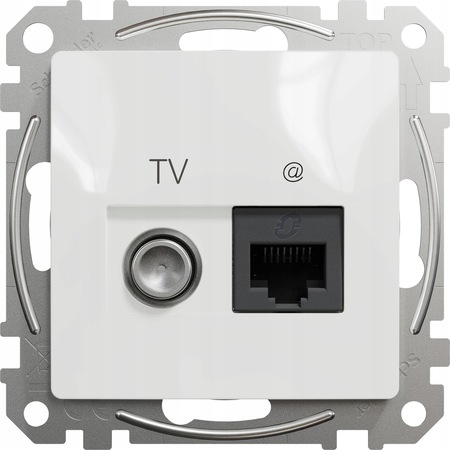Priza TV, Schneider Electric, Cat. 6 UTP, Alb - eMAG.ro