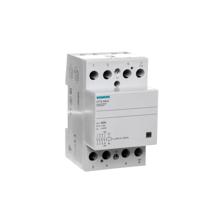 Contactor modular, Siemens, 40A, 4Z, 0R, 230V, Tensiune AC, Alb - eMAG.ro