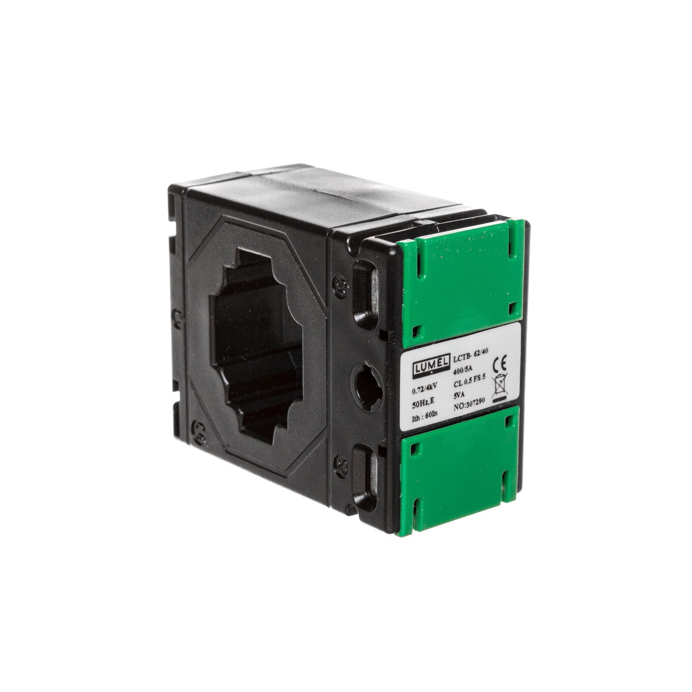 Transformator de curent, Lumel, Cu orificiu pentru sina, 400A/5A, Verde ...