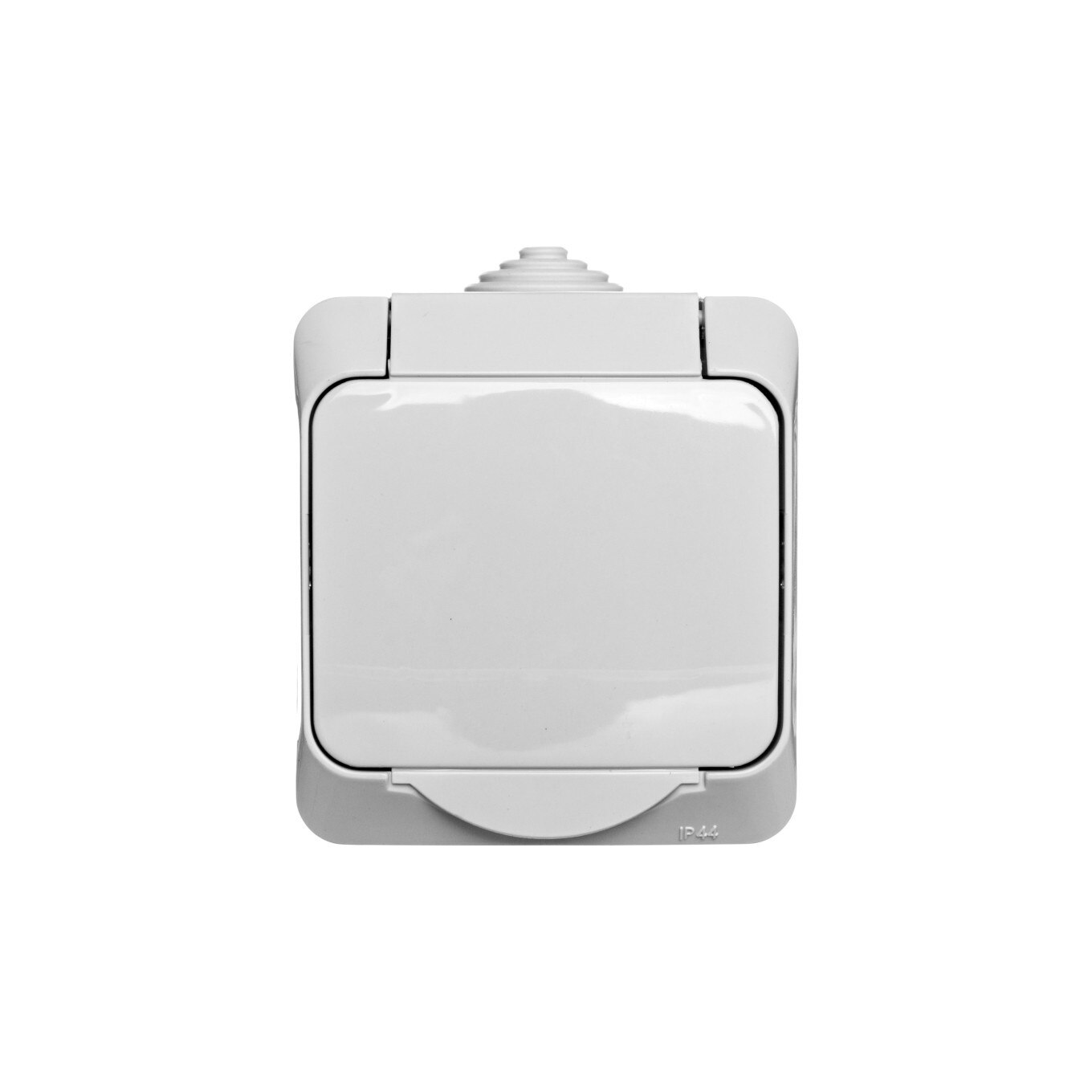 Priza simpla cu capac si obloane 16A IP44, Schneider Electric, Gri ...