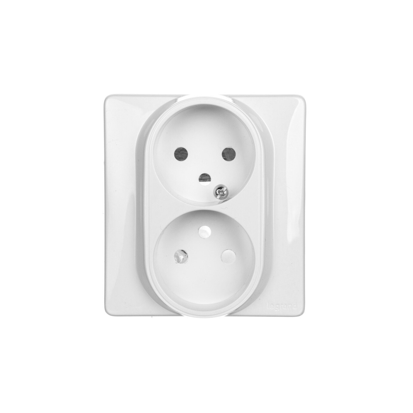 Placa dubla cu priza, Legrand, Plastic, Alb - eMAG.ro