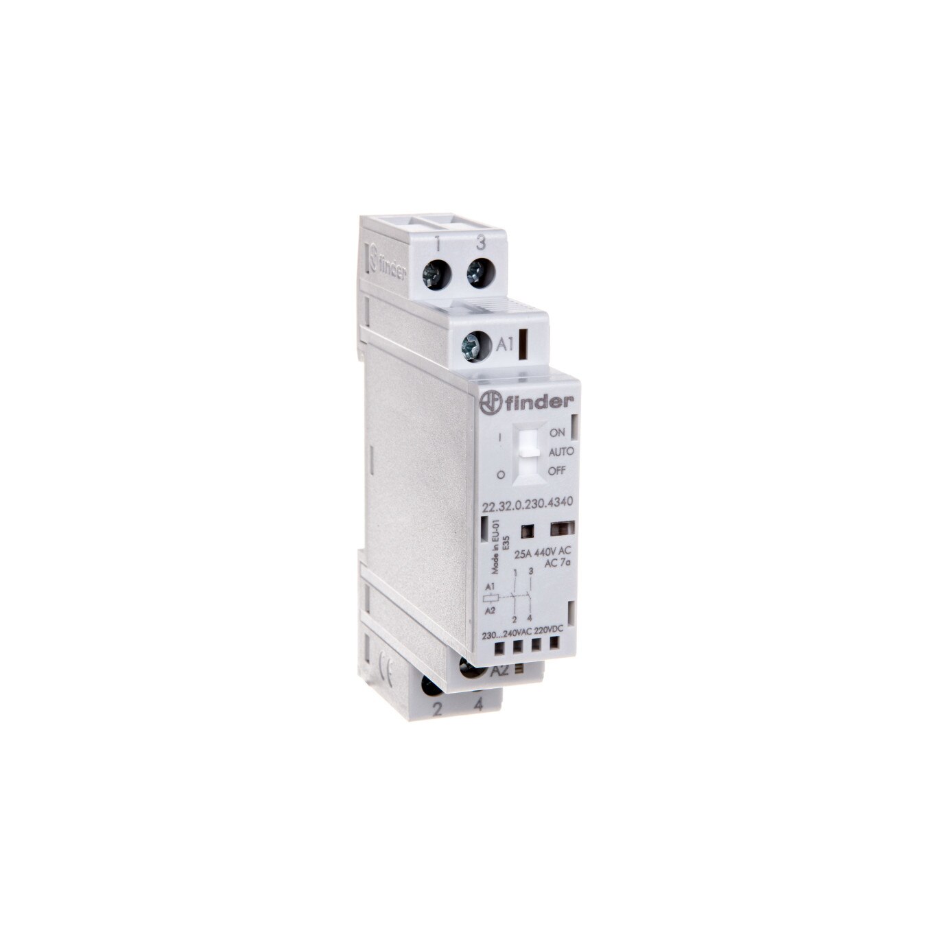 Contactor modular, Finder, 230V, Alb - eMAG.ro