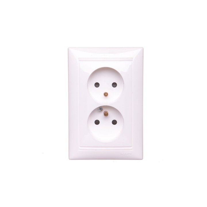 Priza dubla, Legrand, 16A, IP20, 250V, Alb - eMAG.ro
