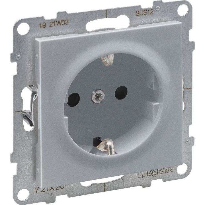 Priza, Legrand, 2P+Z, 16 A, 250 V, Alb/Argintiu - eMAG.ro
